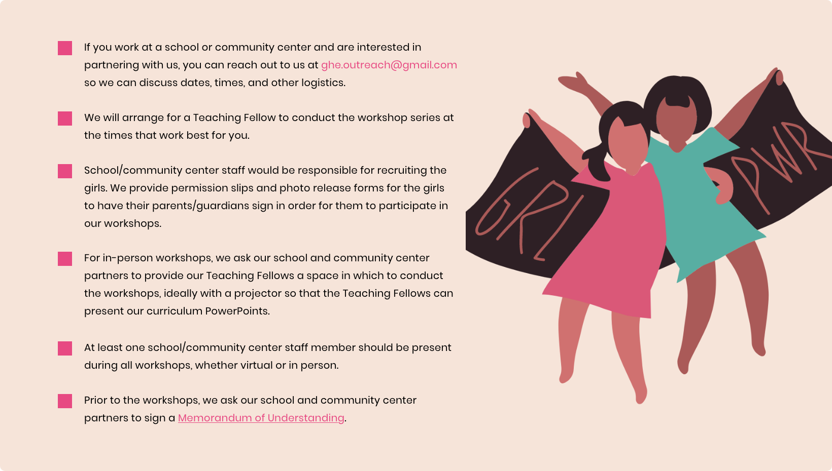 Schools and Community Centers – Girls Health Ed